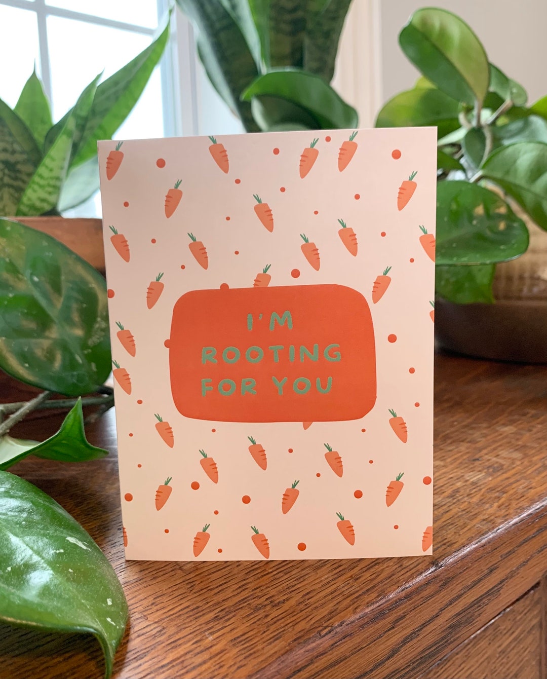 Rooting for You Note Card - Carrot Note Card - Etsy