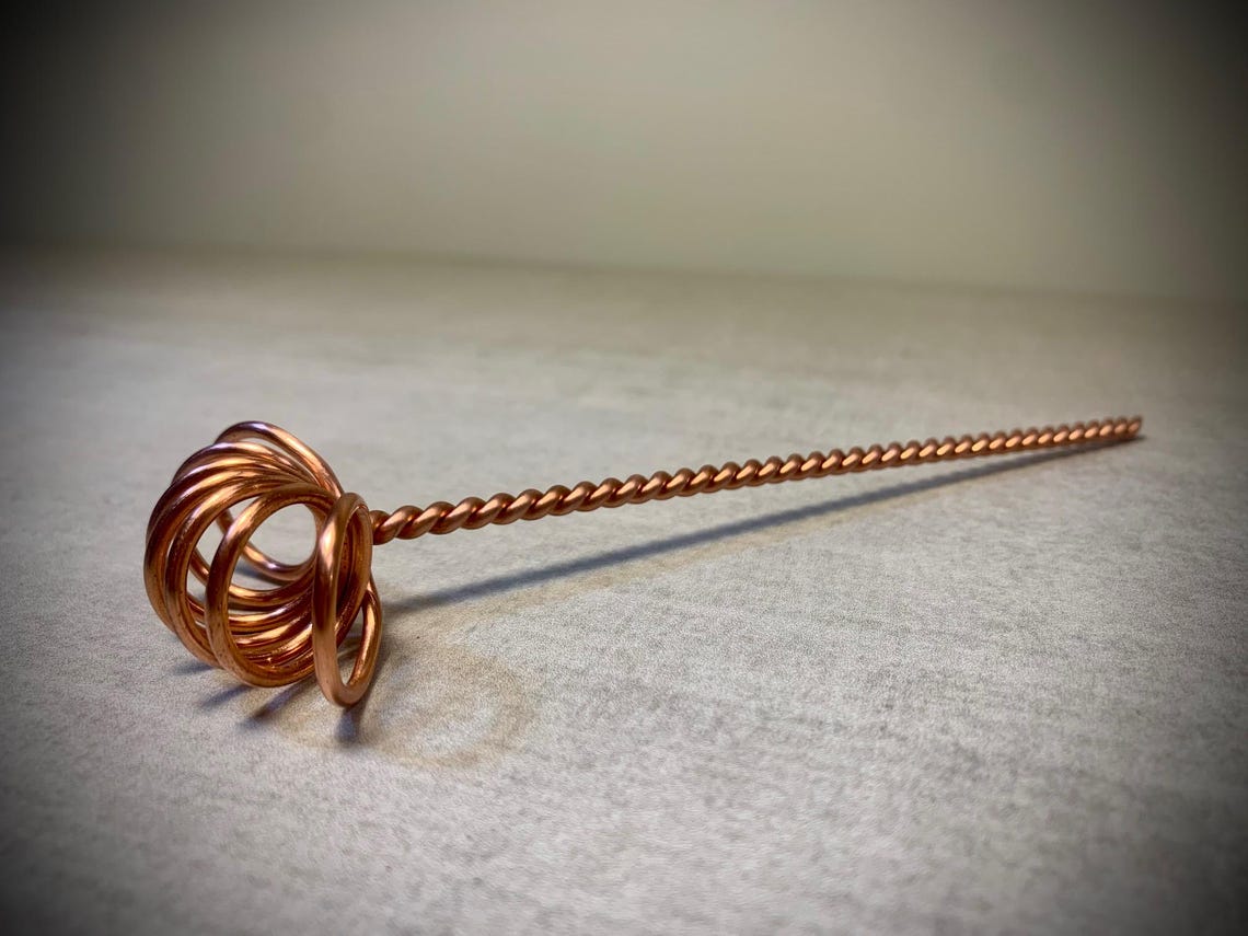 Flare Head Twisted Copper Stakes, Electroculture, 12ga Pure Solid Metal ...