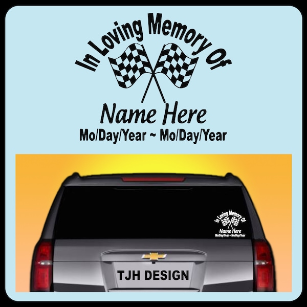 In Loving Memory Car Decal Racing - Etsy