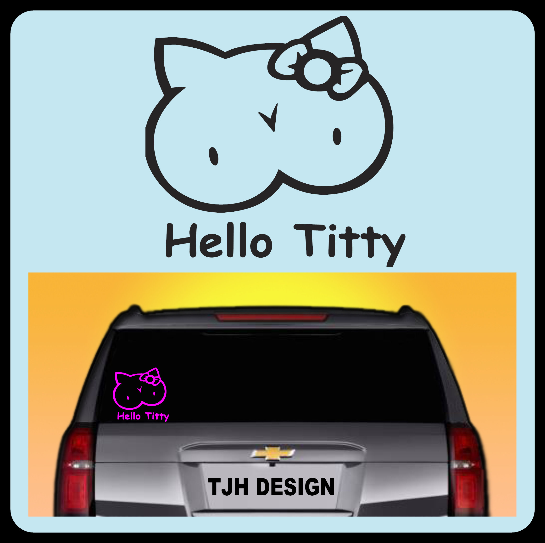 Hello Titty Vinyl Decal, Car Decal, Sticker, 21 Colors, Always FREE SHIPPING - Etsy