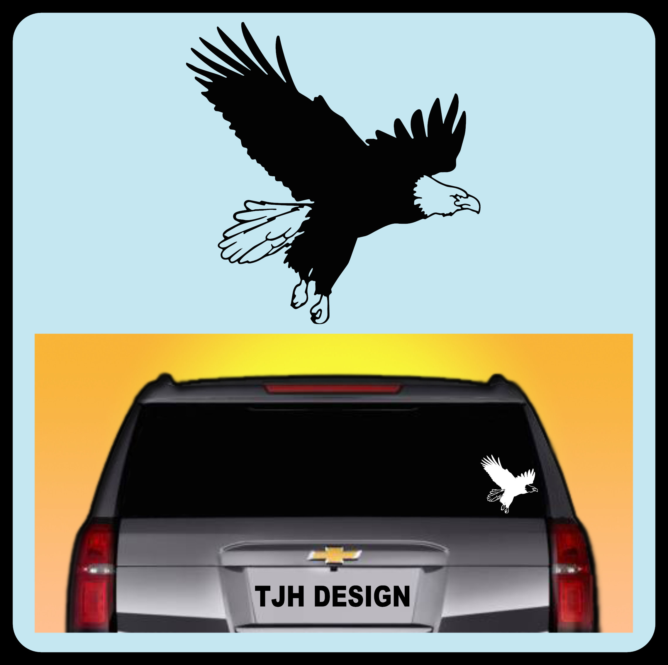 Flying Eagle Vinyl Decal, Car Decal, Sticker, 21 Colors, Always FREE ...