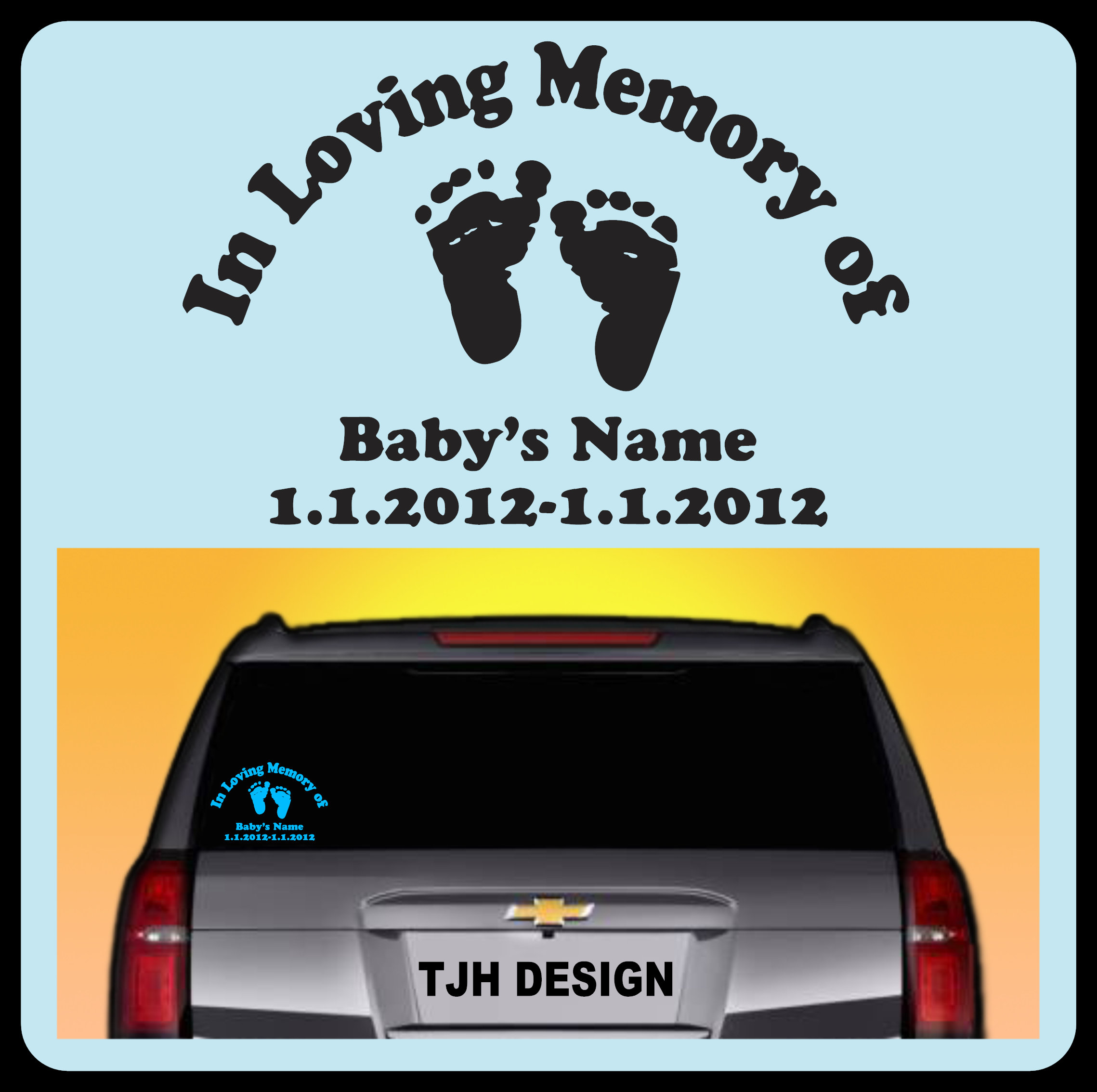 In Loving Memory Baby Vinyl Decal, Car Decal, Sticker, 21 Colors ...