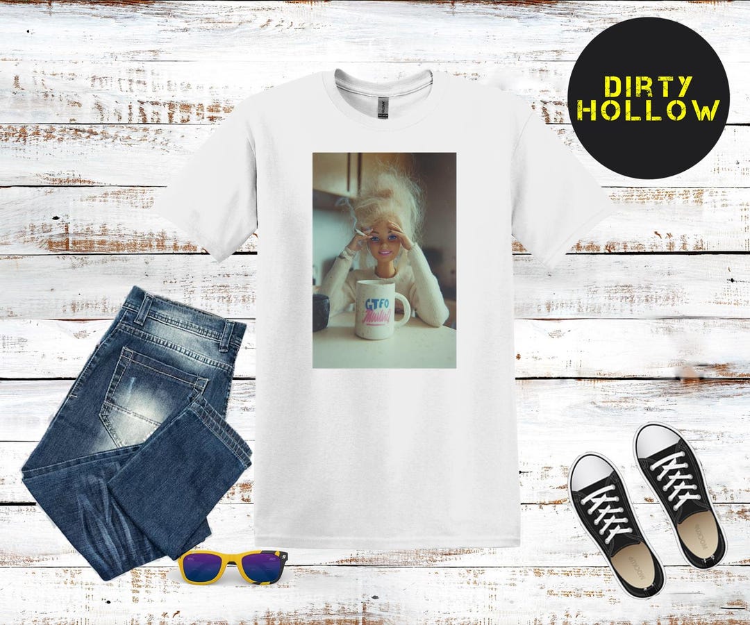 Funny Barbie Crash Out Smoking Stressed Unisex Tee Crewneck Hoodie ...