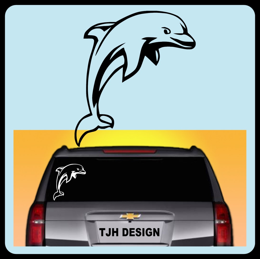 Dolphin Vinyl Decal, Car Decal, Sticker, 21 Colors, Always FREE ...