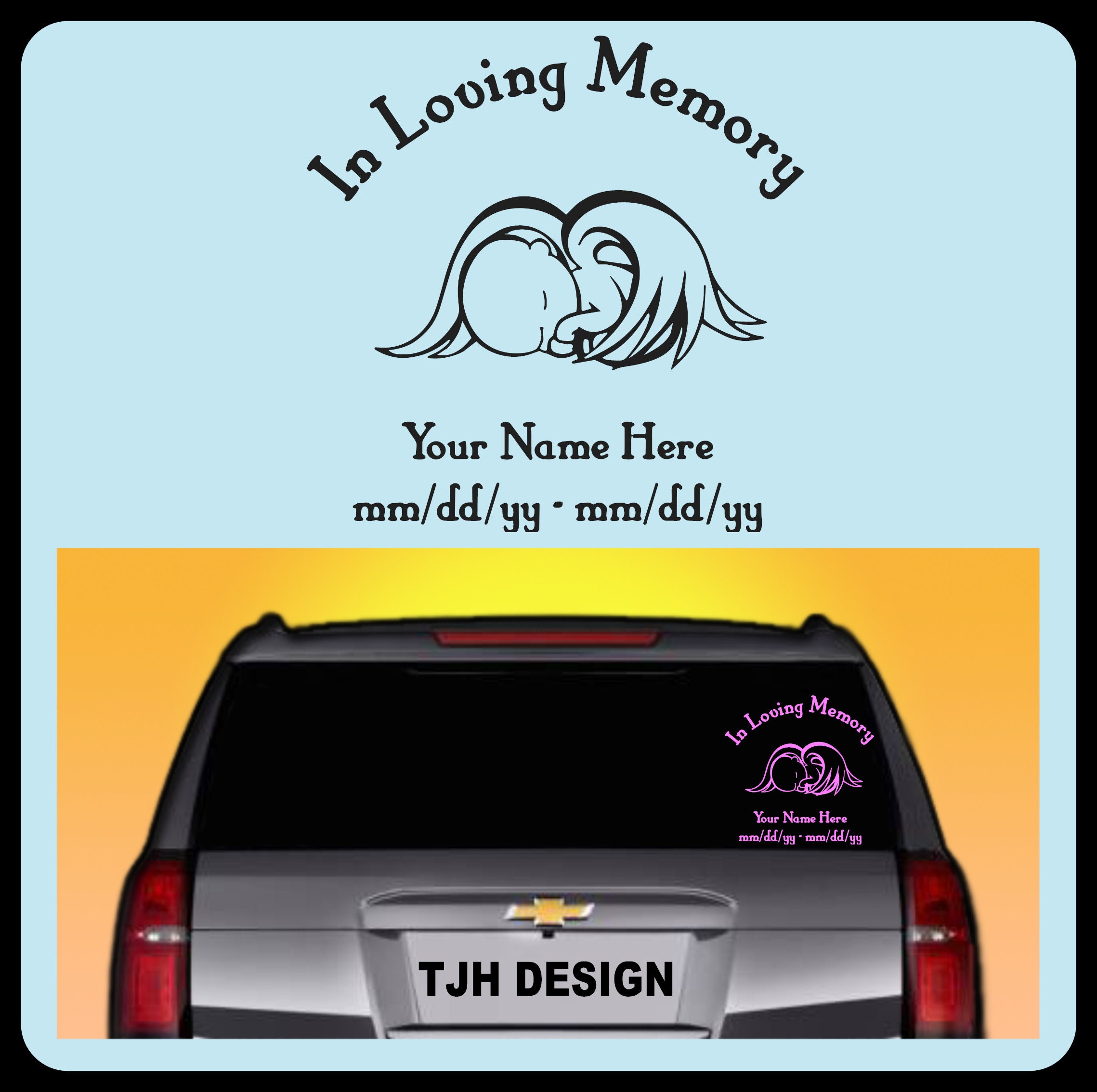 Infant Loss in Loving Memory Vinyl Decal, Car Decal, Sticker, 21 Colors ...