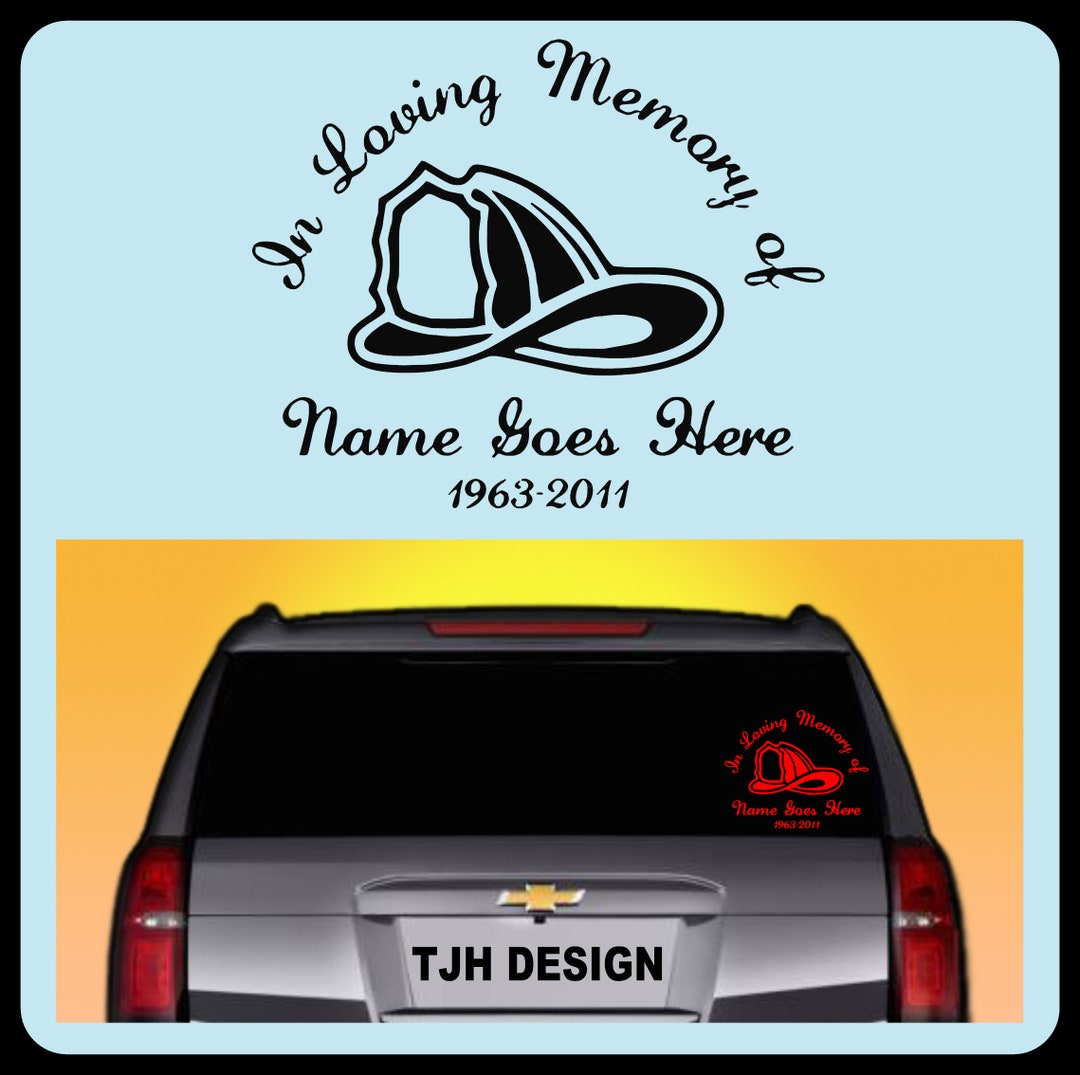 In Loving Memory Firefighter Vinyl Decal, Car Decal, Sticker, 21 Colors ...