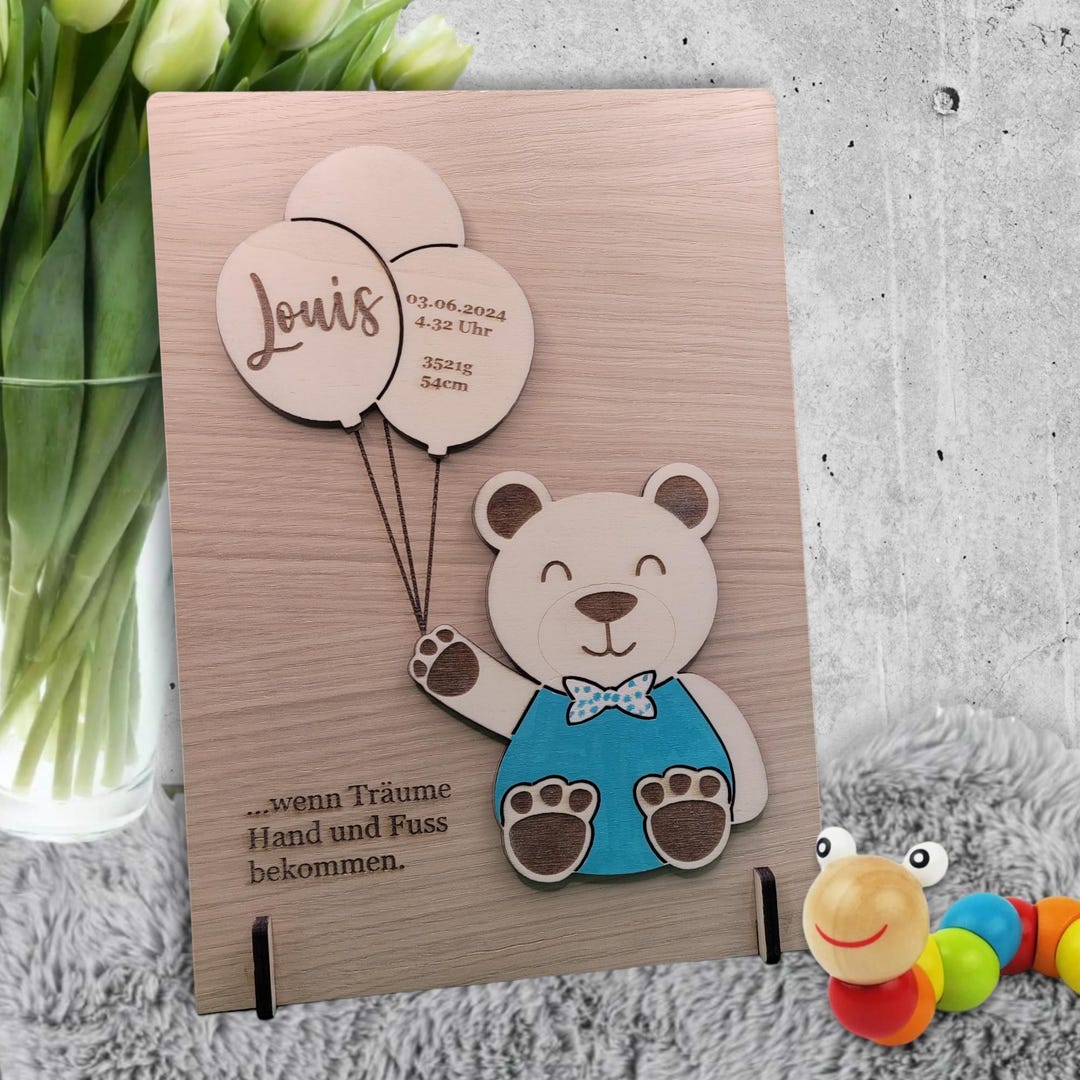 Buy Personalized Wooden Birth Board | Baby Shower Gift | Baby Gift ...
