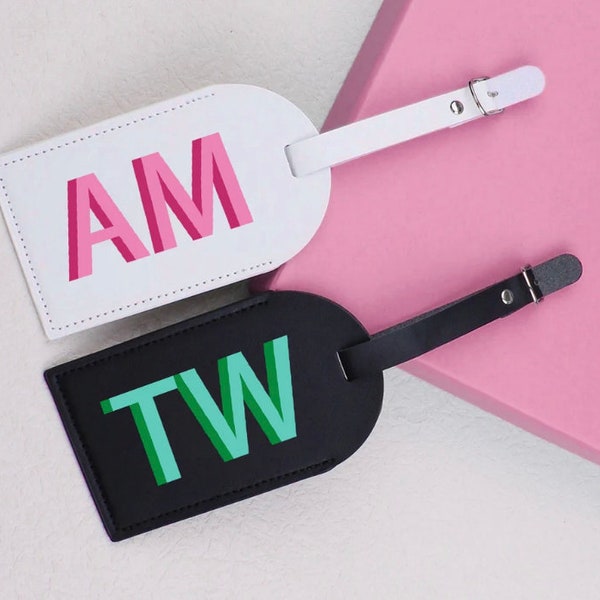 Monogram Luggage Tag - Etsy