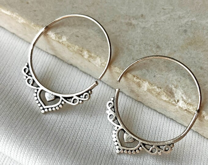 Antique Silver Boho Dangle Tribal Cute Earrings - Etsy