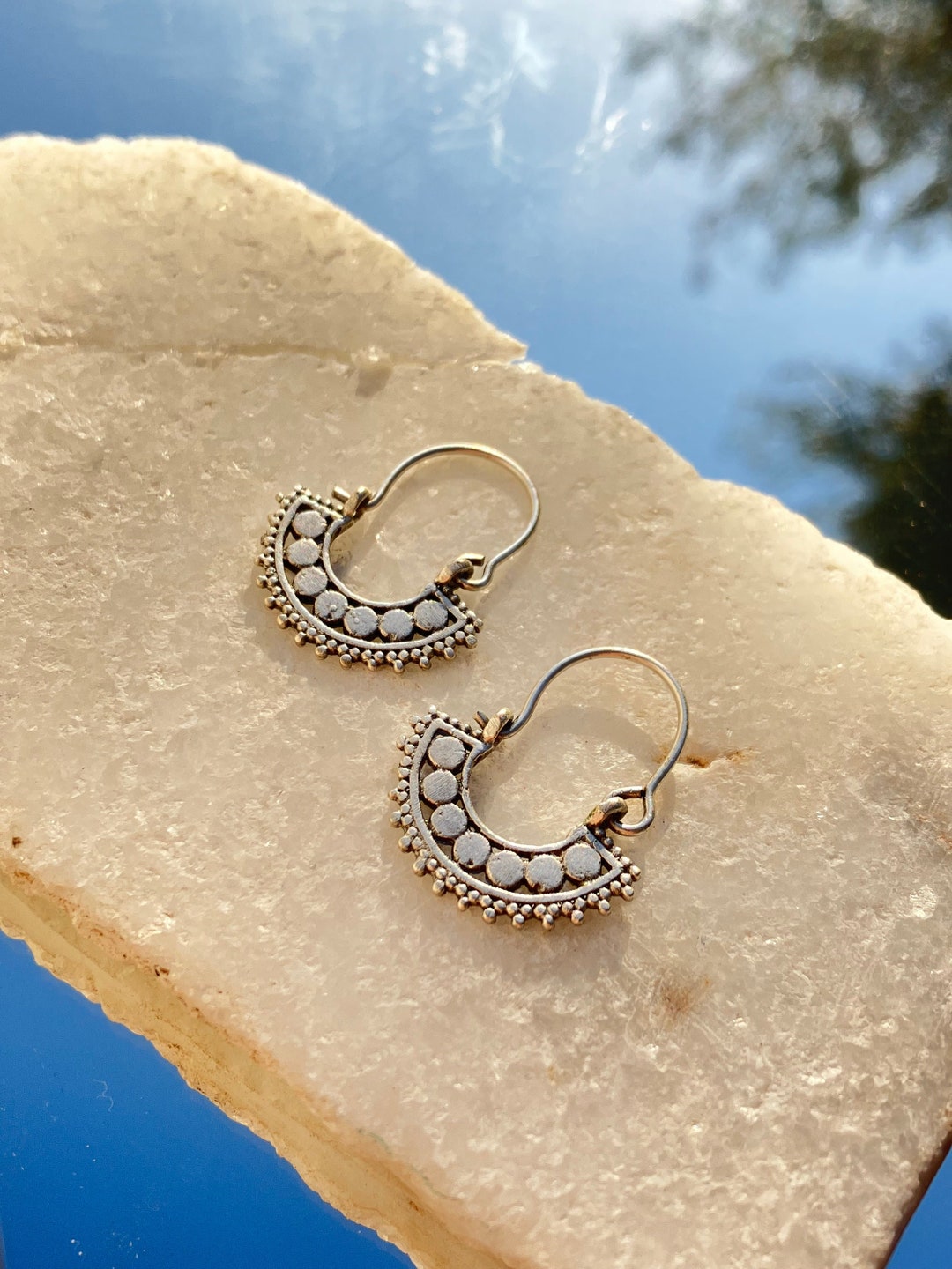 Mandala Bell Boho Antique Silver Dangle Vintage Style Earrings - Etsy