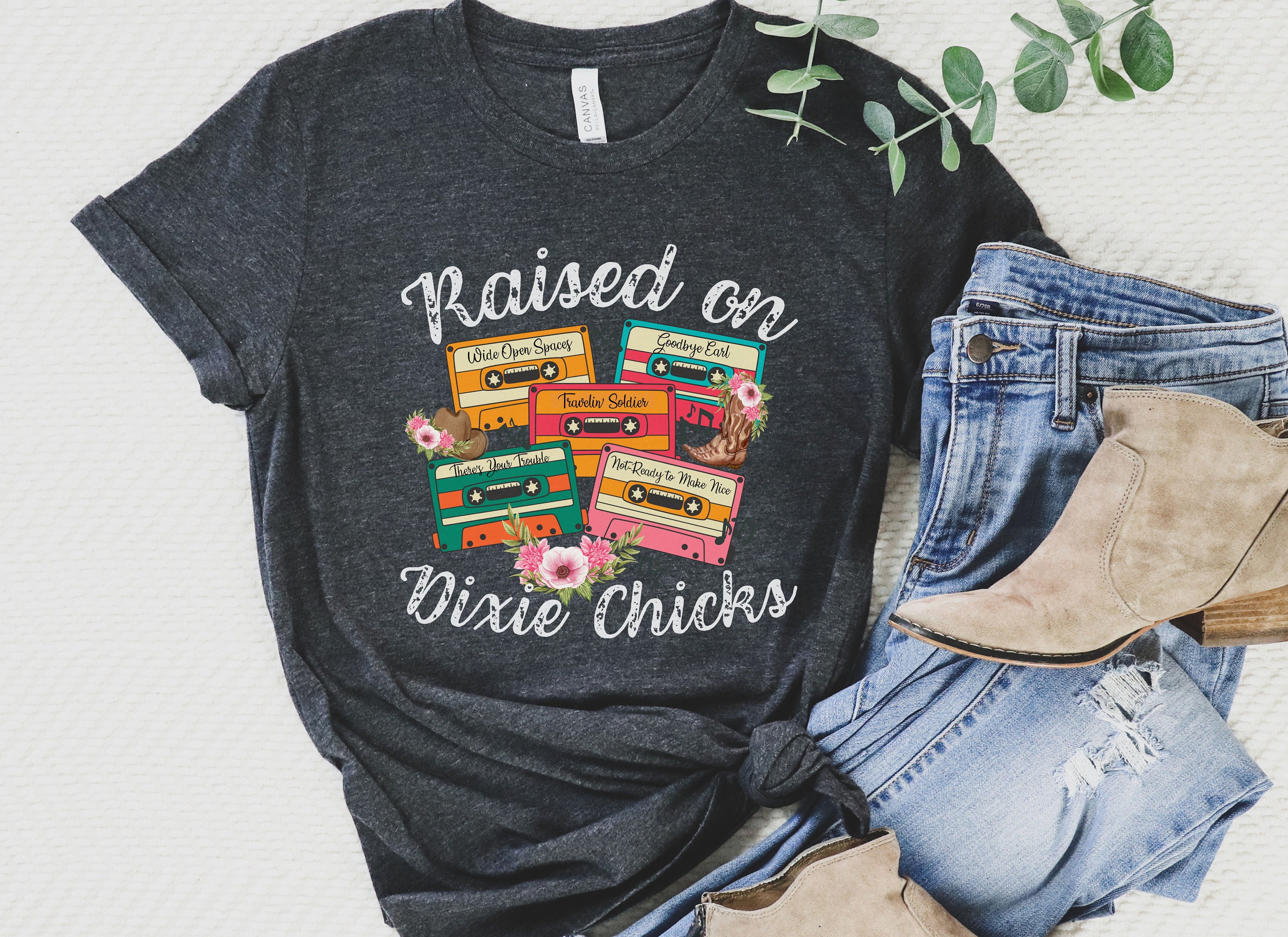 Raised on Dixie Chicks Shirt, Dixie Chicks Tshirts, 80s 90s Country T ...