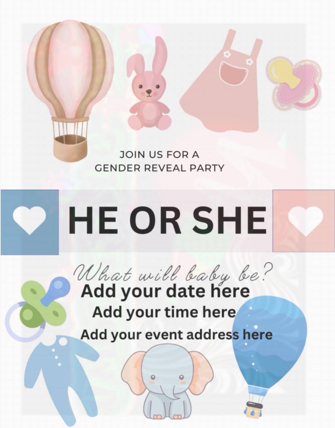 Gender Reveal Initiation Design Png Its Editable - Etsy