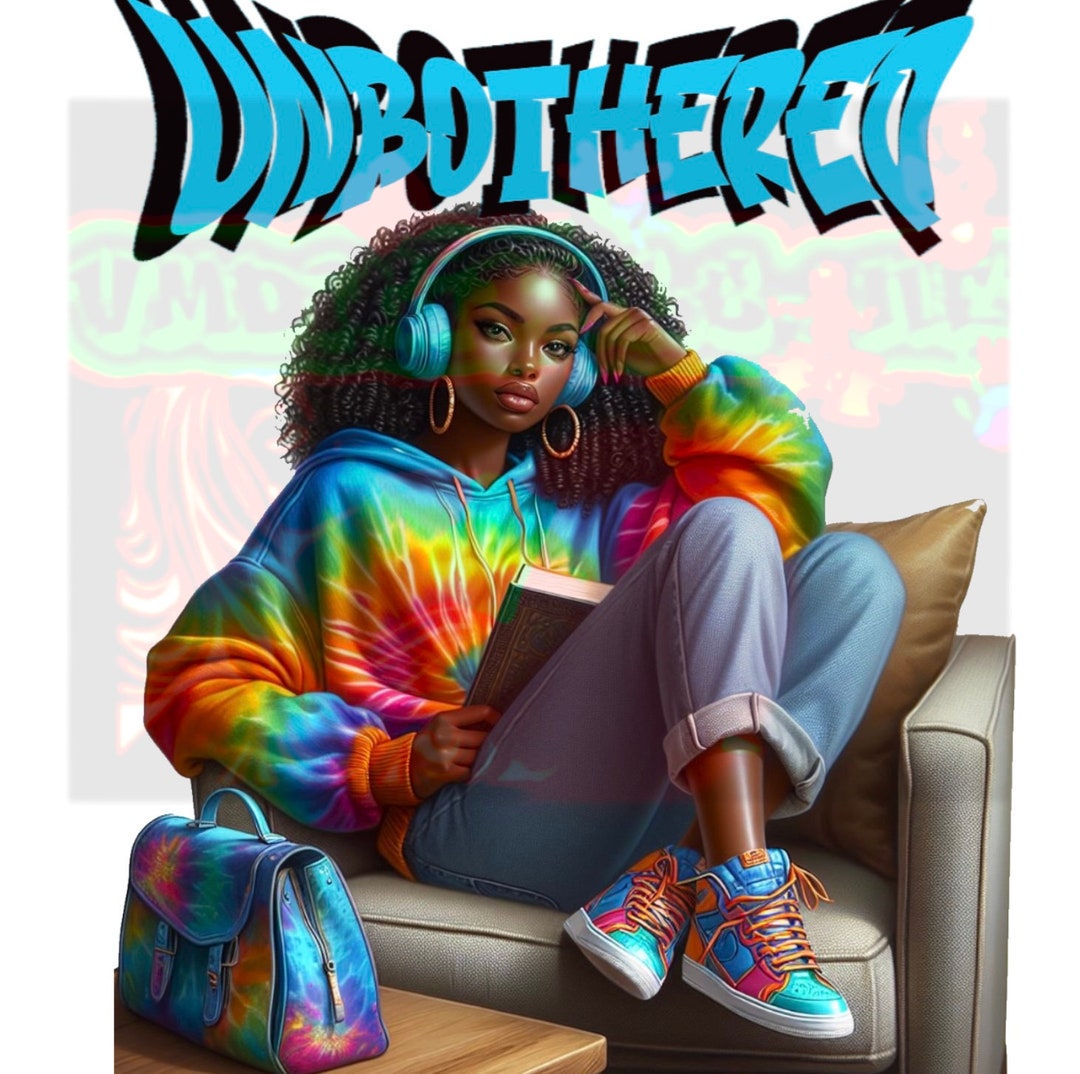 Queen Unbothered Design Girl With Headphone Png for Sublimation - Etsy