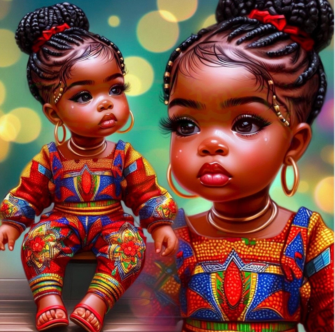 Juneteenth Baby Girl Image Design Png for Clip Art Sublimation Dtf ...