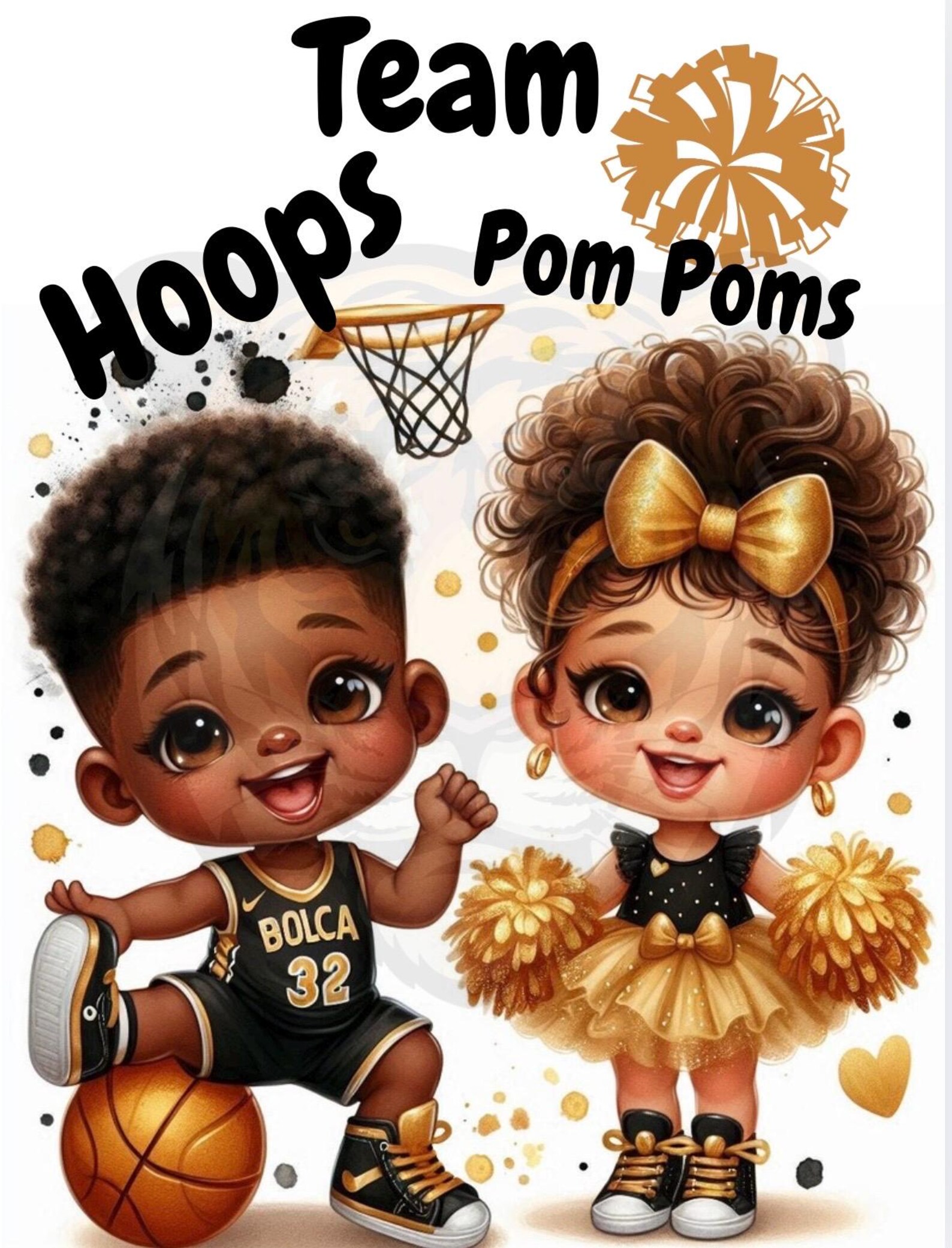 Gender Reveal Design PNG: Basketball or Pom Poms (digital Download - Etsy