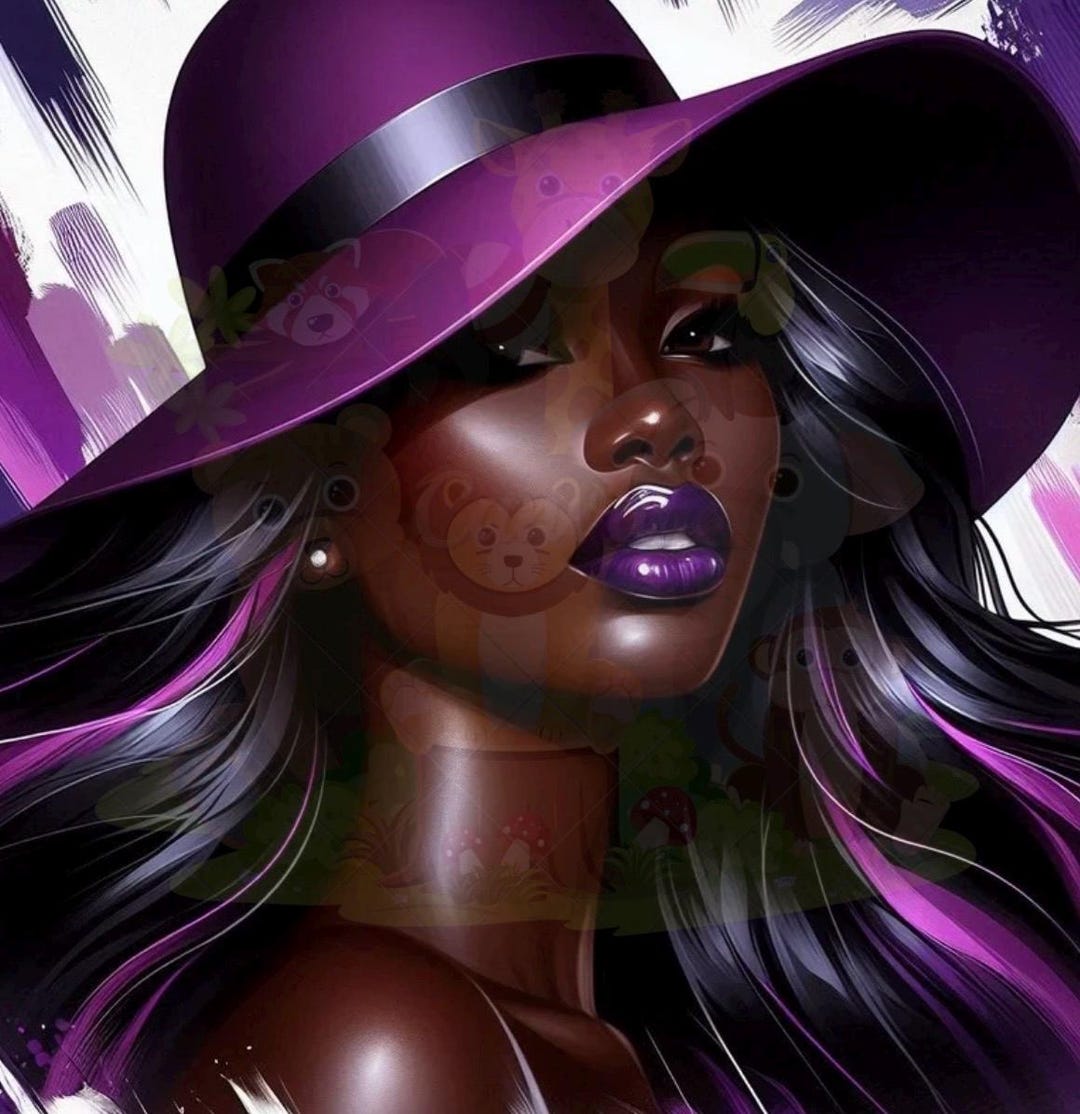 Beautiful Black Queen Magic Large Hat Lady With Beautiful Color Burst ...