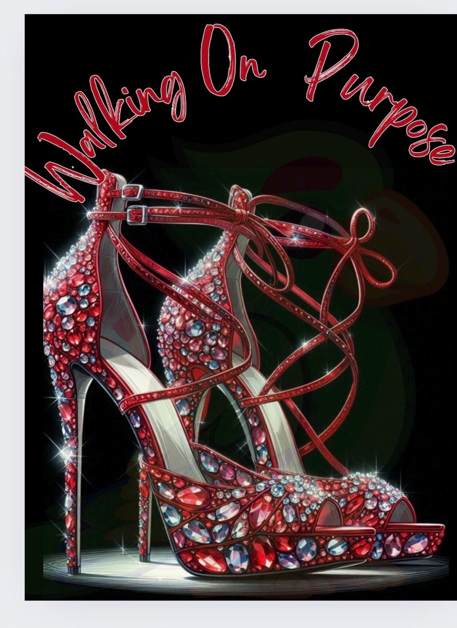 Walking on Purpose Christian Shoe Red Bling Design for Sublimation Clip ...