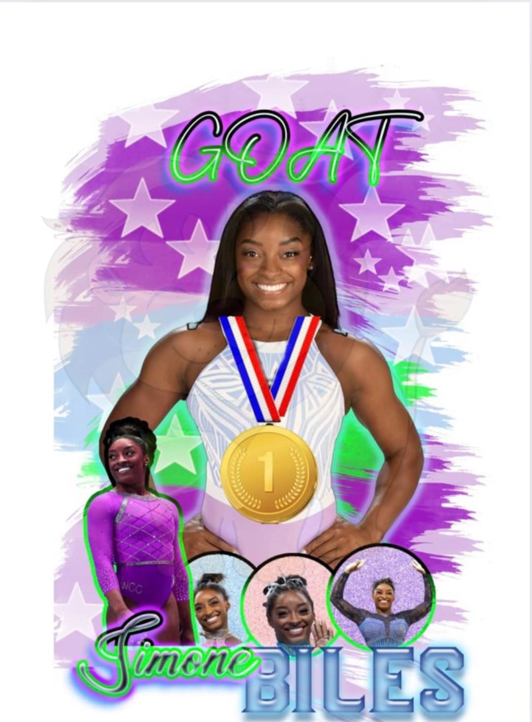 Simone Biles the Goat Design Png Olympian Gold Medalist - Etsy