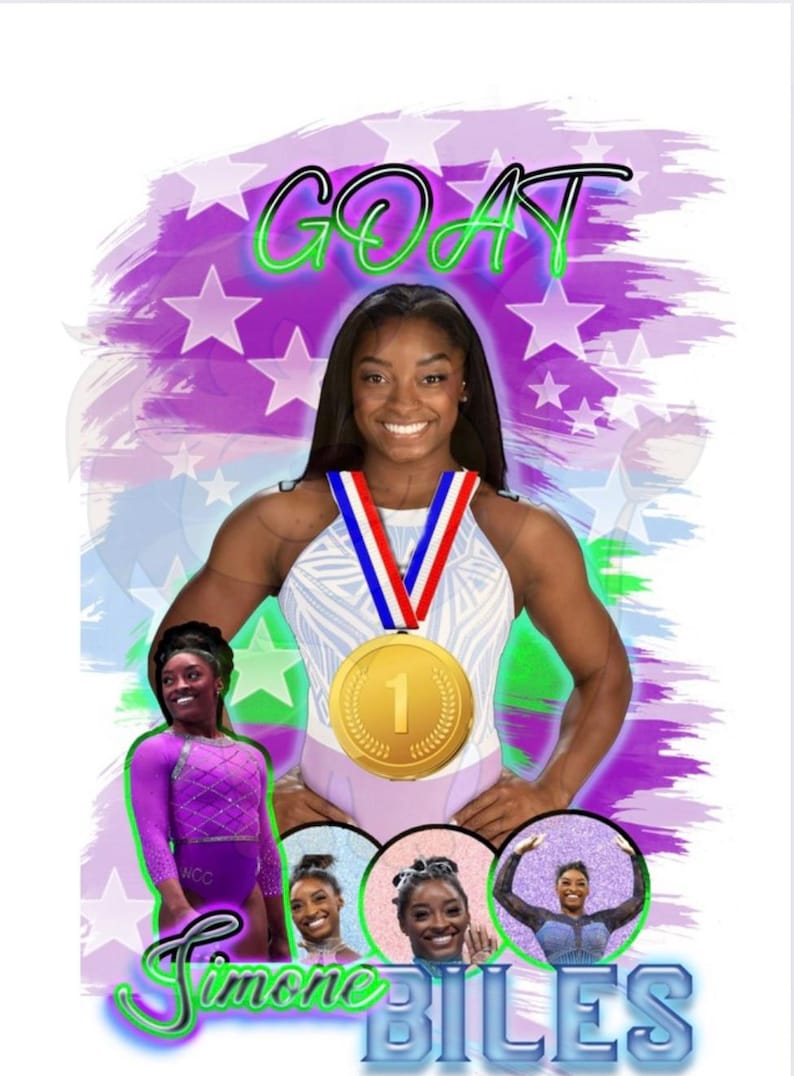 Simone Biles the Goat Design Png Olympian Gold Medalist - Etsy