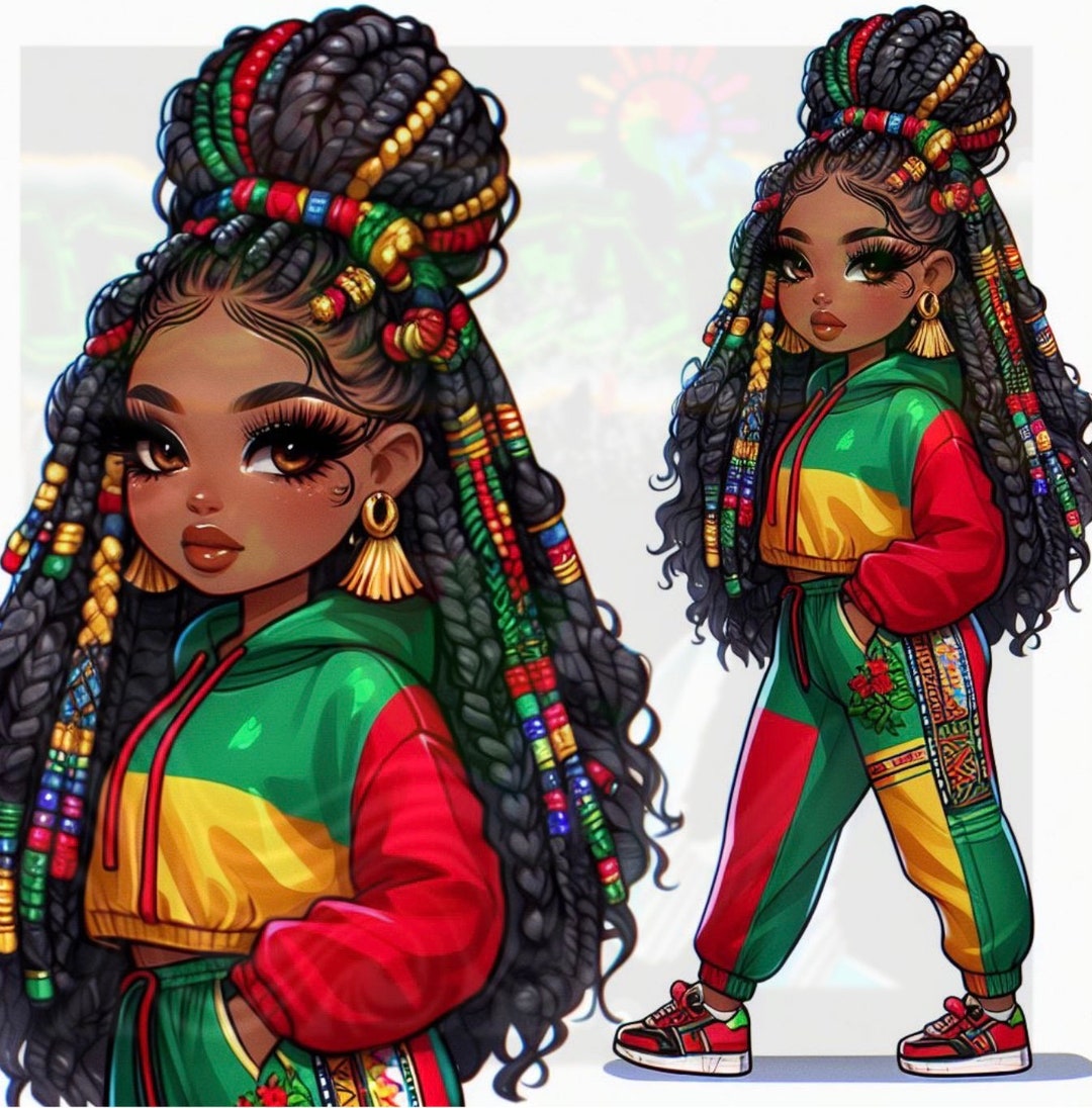 Gorgeous Chibi Dreadlock Girl Png Design - Etsy