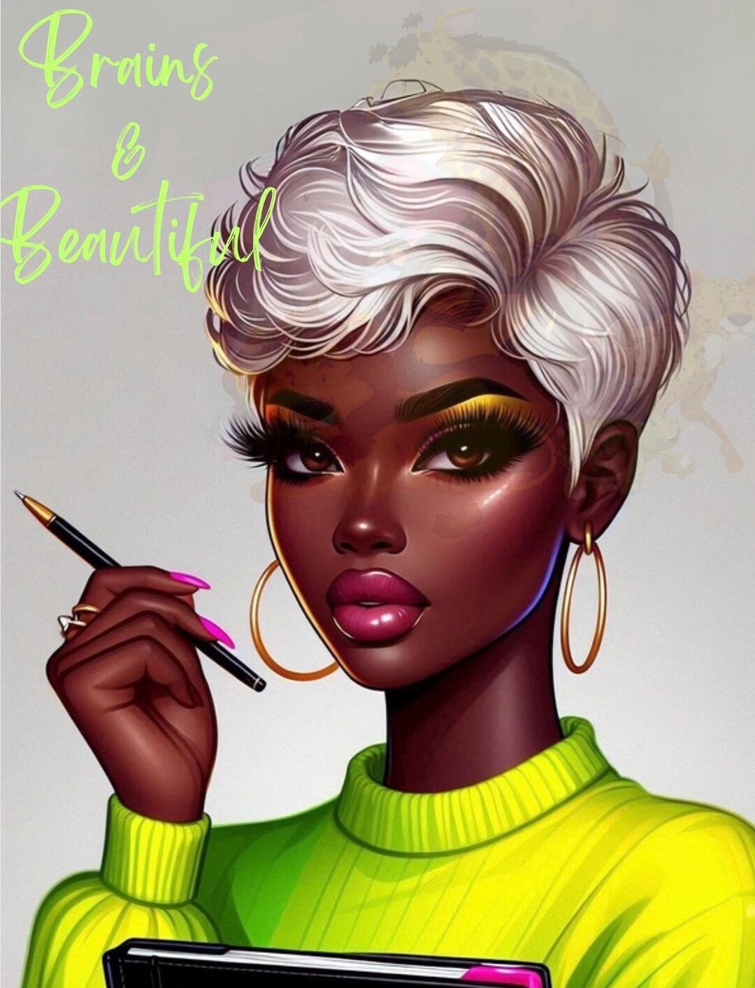 Black Girl Magic Design Png Brains and Beautiful , Melanin Girl, Afro ...
