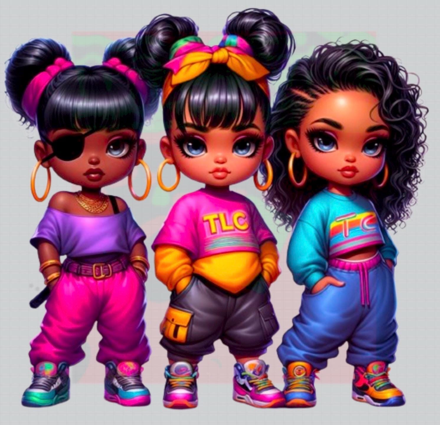 Cute Chibi Girl Urban Design Png, for Sublimation, Cute Girl Fun Design ...