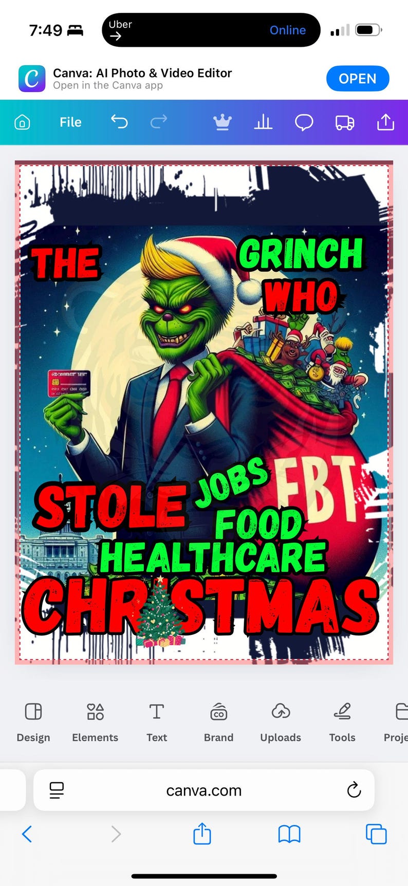 The Grinch Who Stole Christmas , Donald Trump Cartoon Image Design, Diy ...
