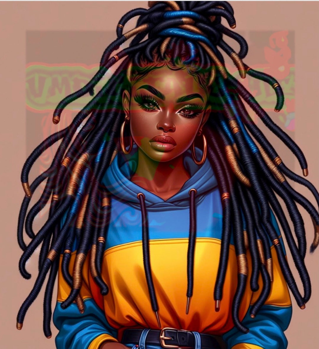 Dreadlock Queen Design Png for Sublimation - Etsy