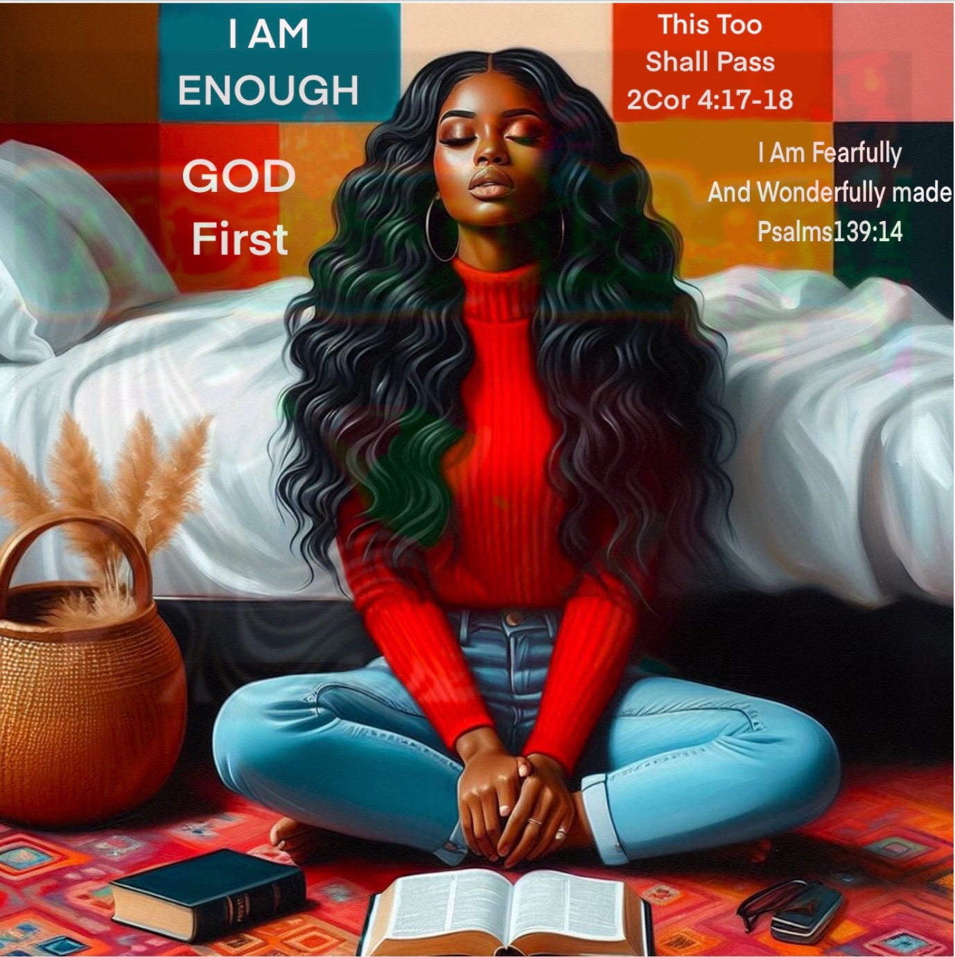 Affirmation Christian Design I Am Enough Png - Etsy