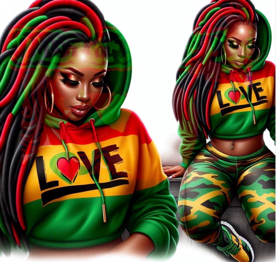 Beautiful Black Girl Magic Dreadlock Queen Design Mother African Love ...