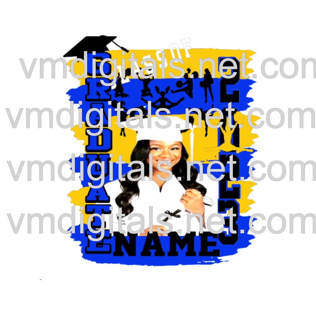 Blue and Gold Grad Template Thats Editable - Etsy