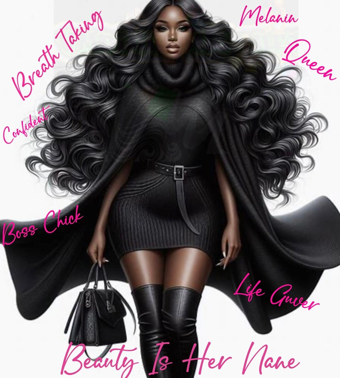 Beautiful Affirmation Black Queen Design Png, , Melanin Girl, Black ...
