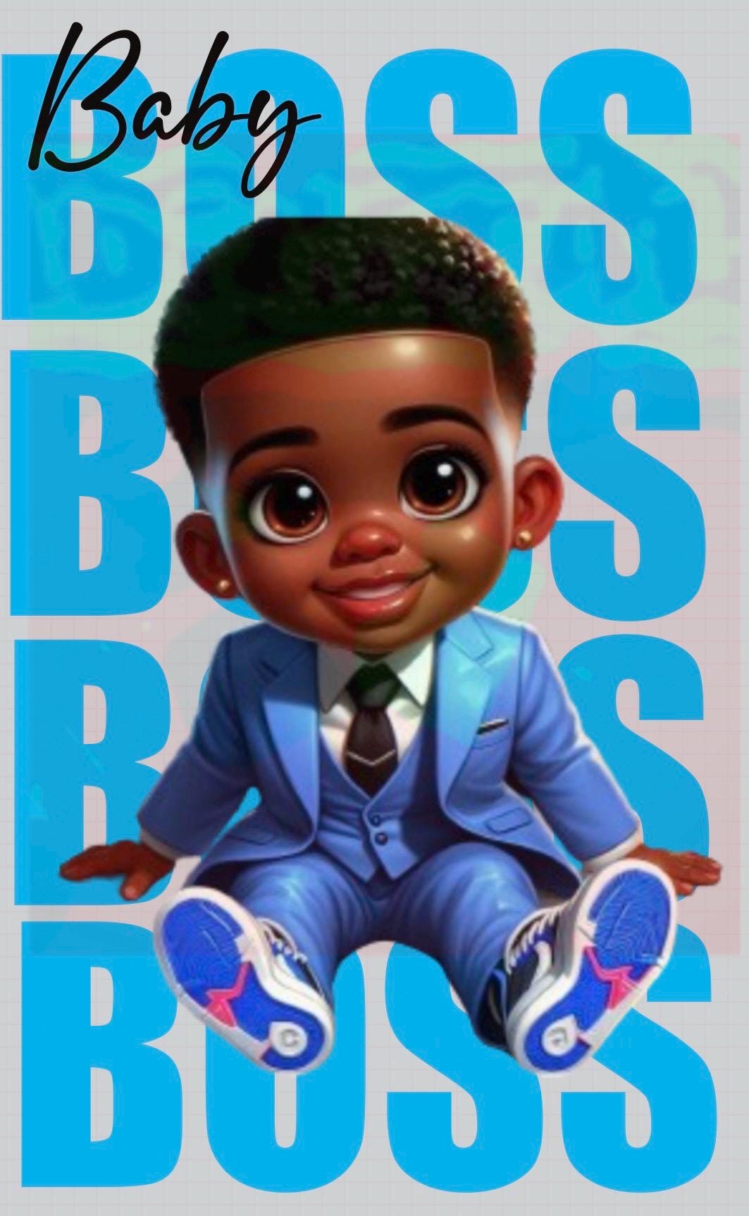 Blue Boss Baby Design Png for Little Boys, Black Boy Magic, Melanin Boy ...
