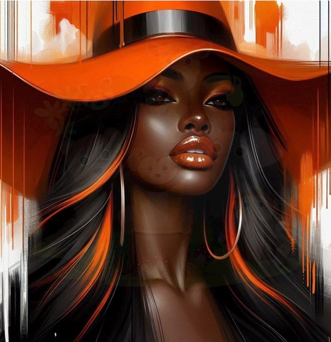 Beautiful Black Queen Magic Large Hat Lady With Beautiful Color Burst ...