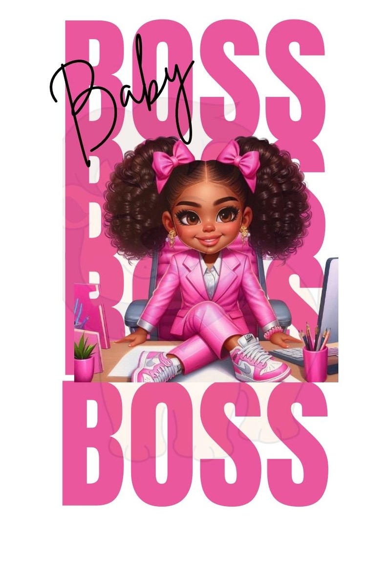 Pink Boss Baby Design Png for Little Girls, Black Girl Magic, Melanin ...