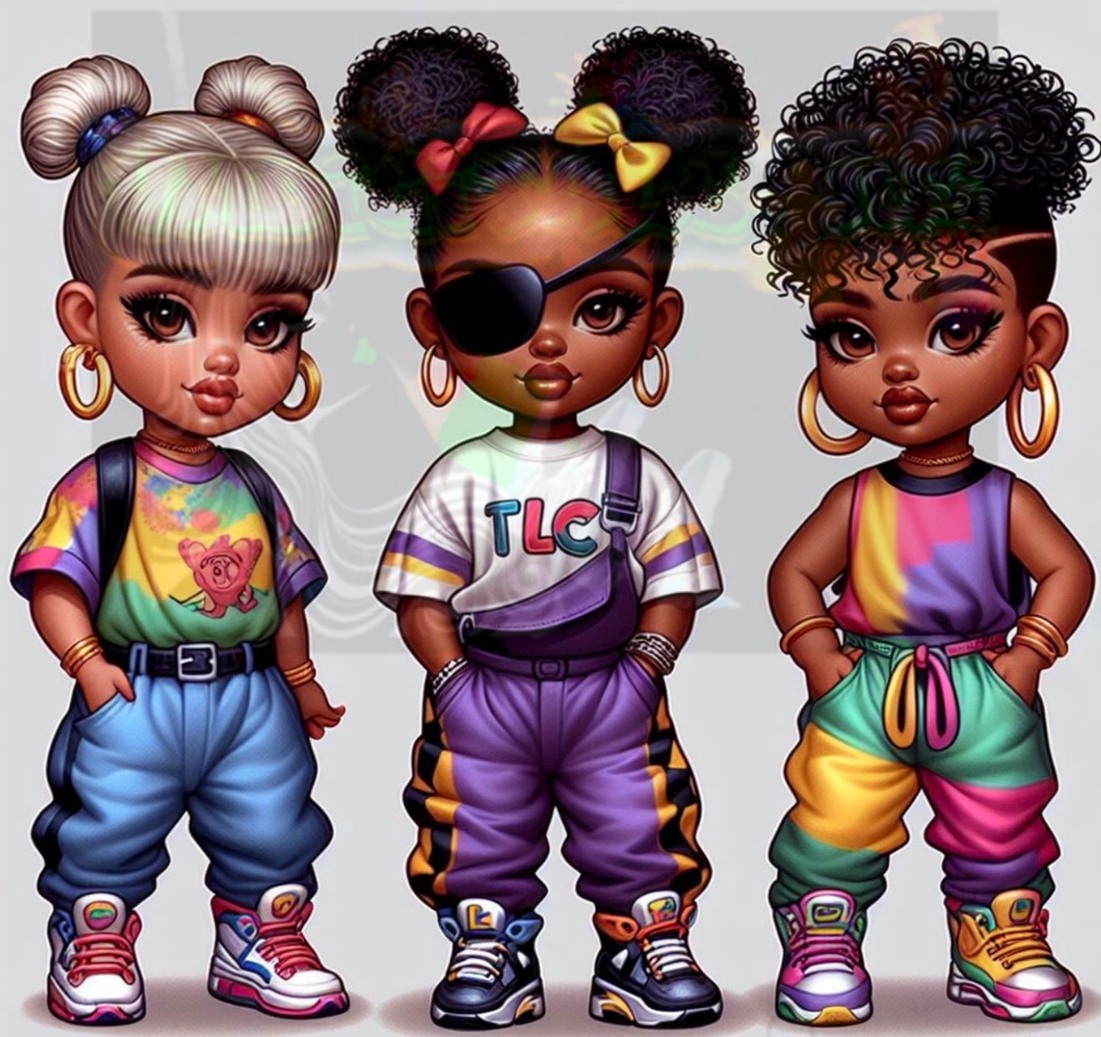 Cute Chibi Girl Urban Design Png - Etsy