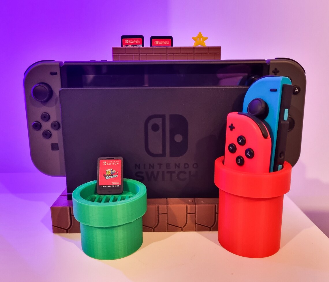 Mario Themed Nintendo Switch Dock Stand 3D Printed Display - Etsy