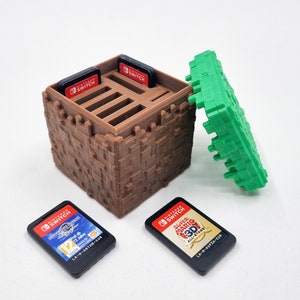 3D Printed Textured Minecraft Grass Block Nintendo Switch Game Storage ...
