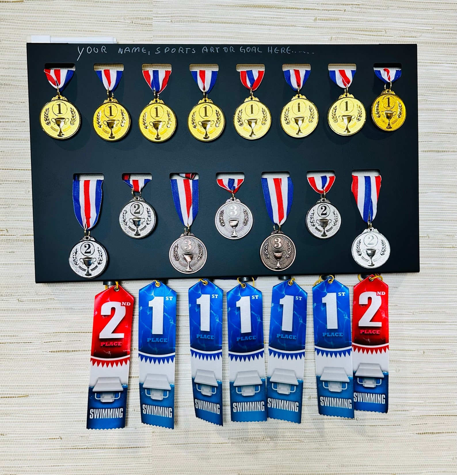 LOMEFA Medal Board 20 Inch, Medal Hanger, Medal & Ribbon Holder ...