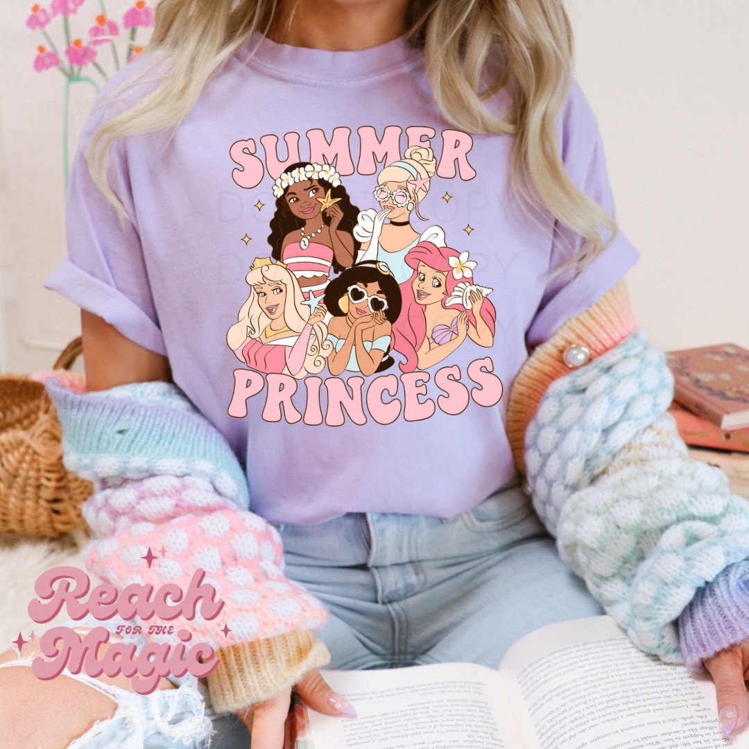 Summer Disney Princess Comfort Colors Graphic Tee - Etsy