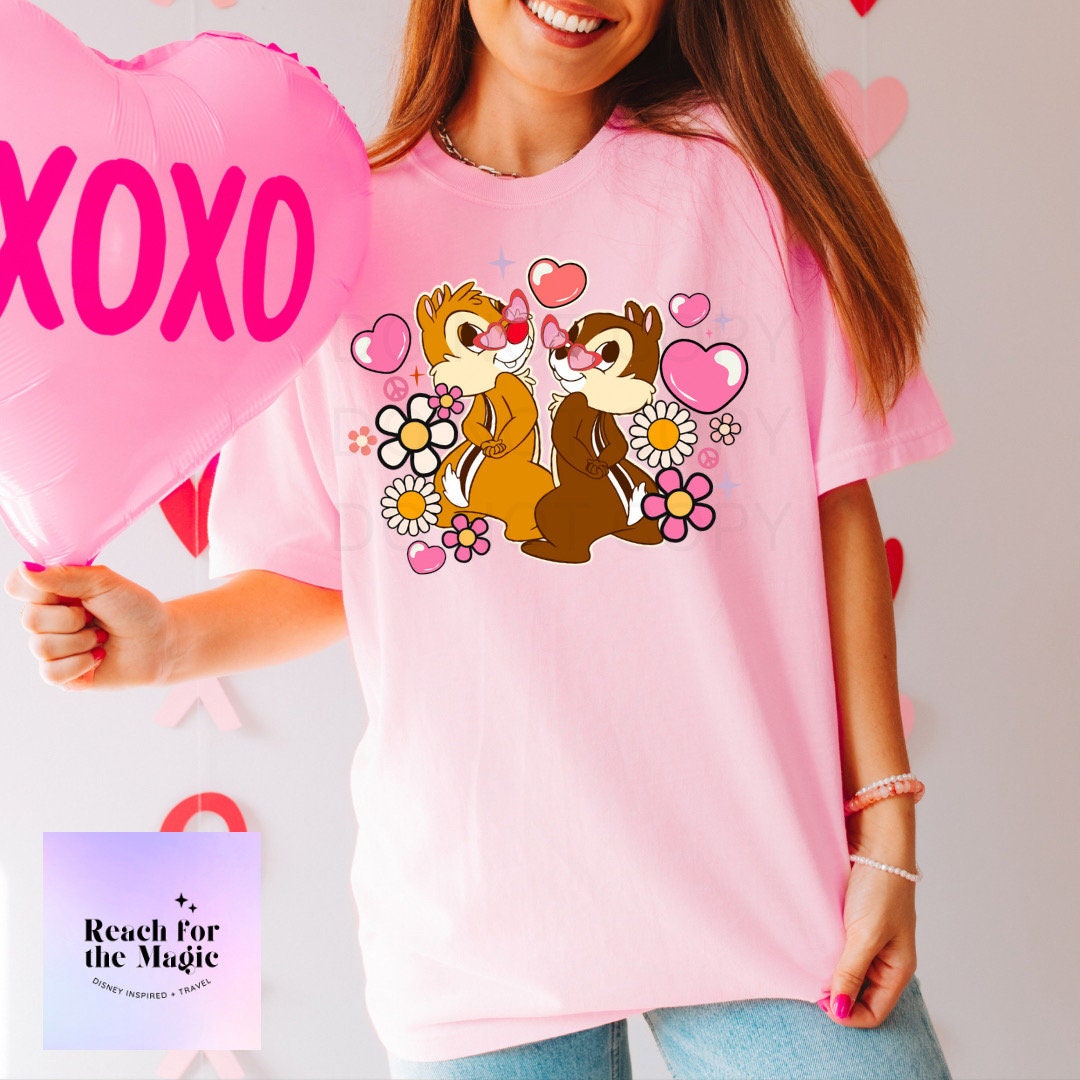 Chip and Dale Heart Eyes Comfort Colors Graphic Tee - Etsy