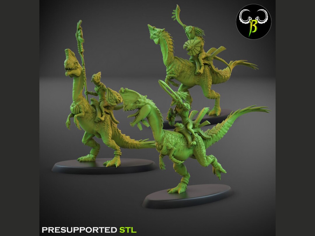 Nova Rider Leader Squad Seraphon RESIN Fantasy Tabletop Starscales ...