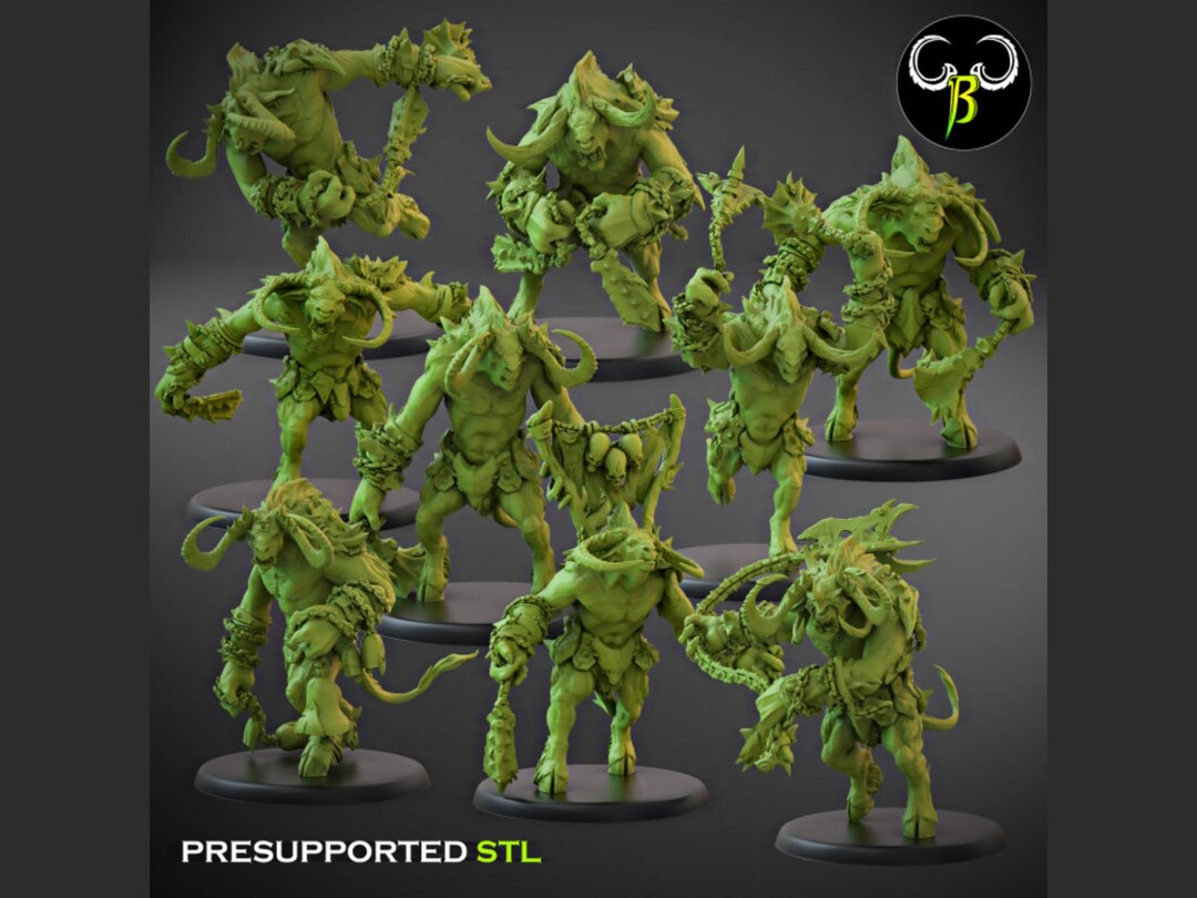 Horned Brutes Dual Weapon Squad Beasts of Chaos Fantasy Tabletop Dnd ...