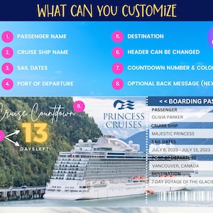 Princess Cruise Ticket Personalized Cruise Ticket Printable Ticket ...