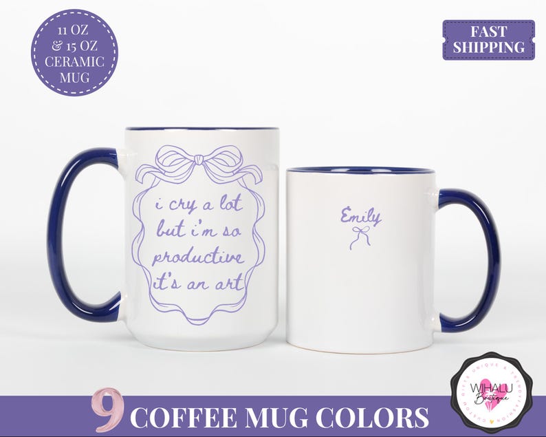 Productive Crying Mug Taylor Inspired Poet Mug Custom Taylor Coffee Cup ...