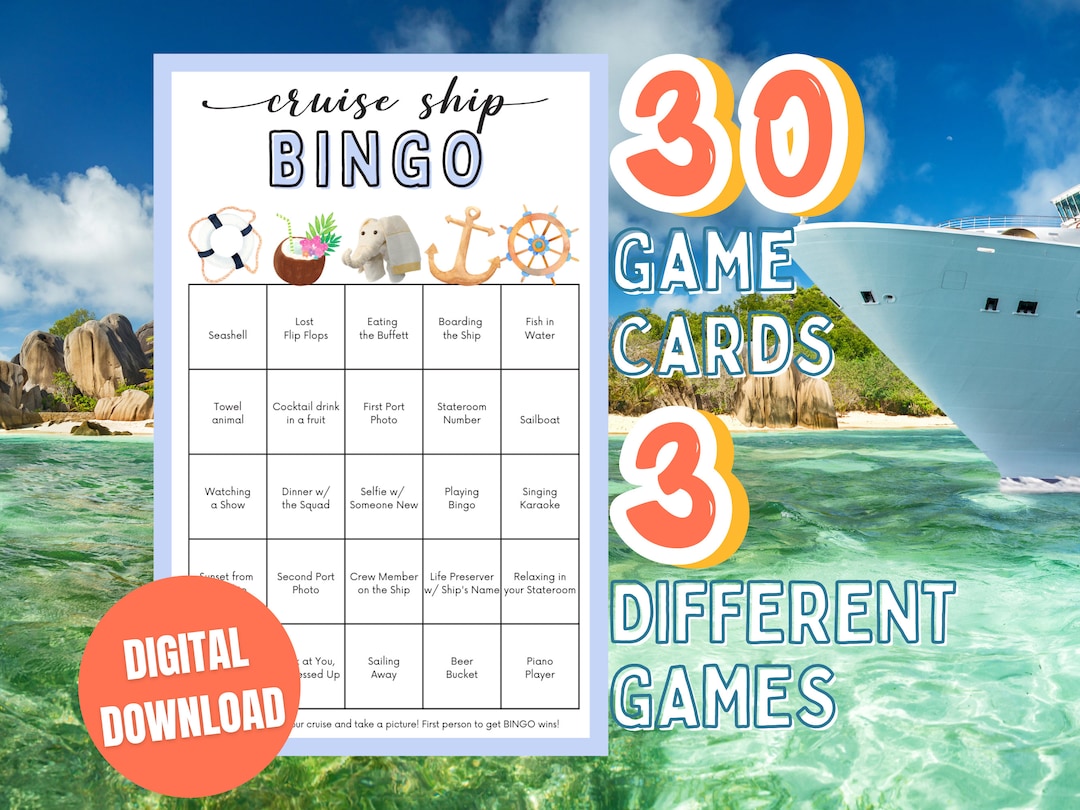 Cruise Ship Bingo Card Family Cruise Trip Kids Travel Games Printable ...