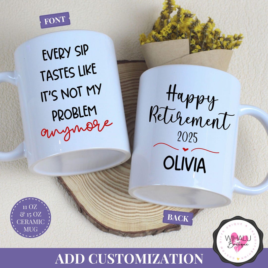 Personalized Retirement Coffee Mug Custom Name Retirement Coffee Cup ...