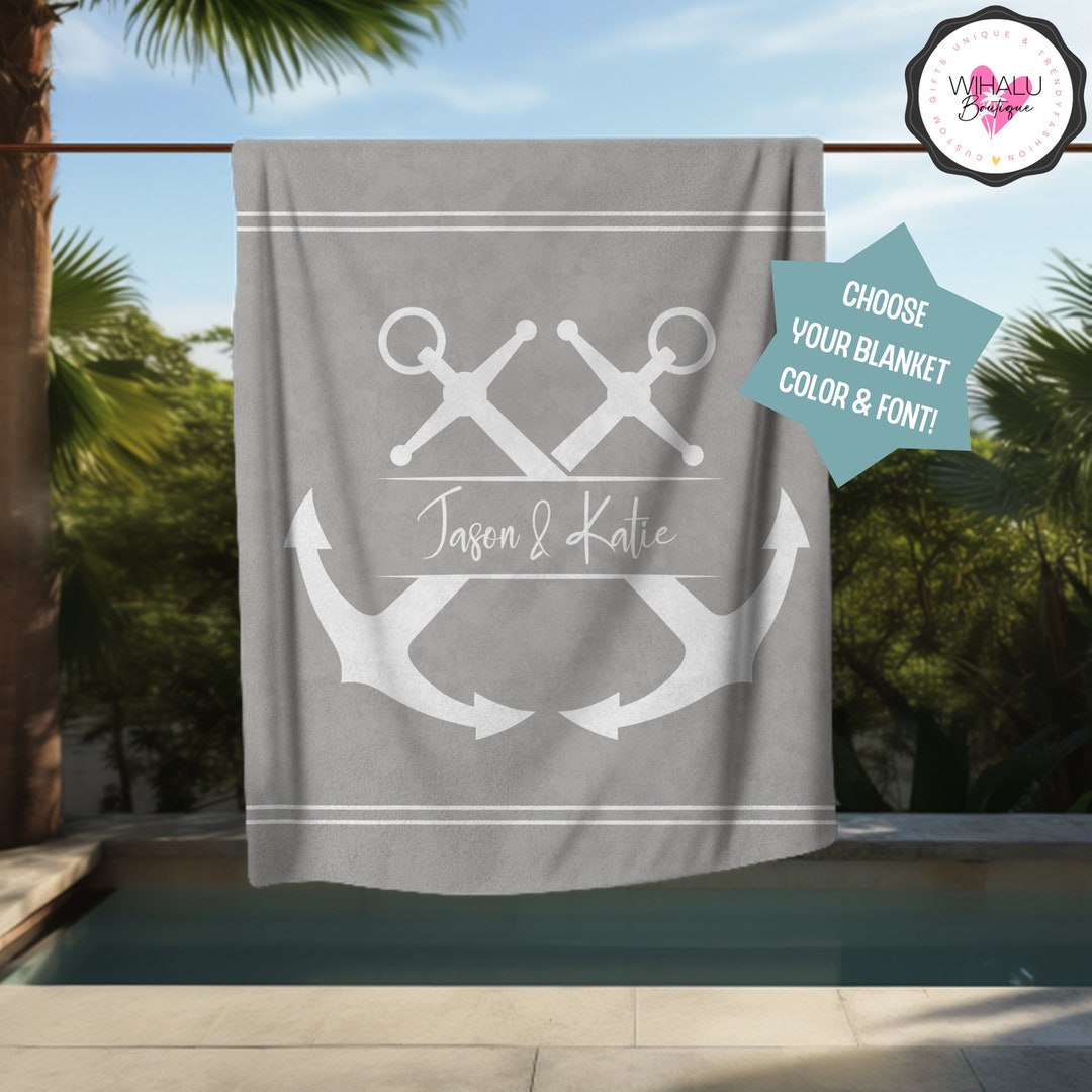 Custom Anchor Throw Blanket Cruise Couple Cruise Lover Gift for ...