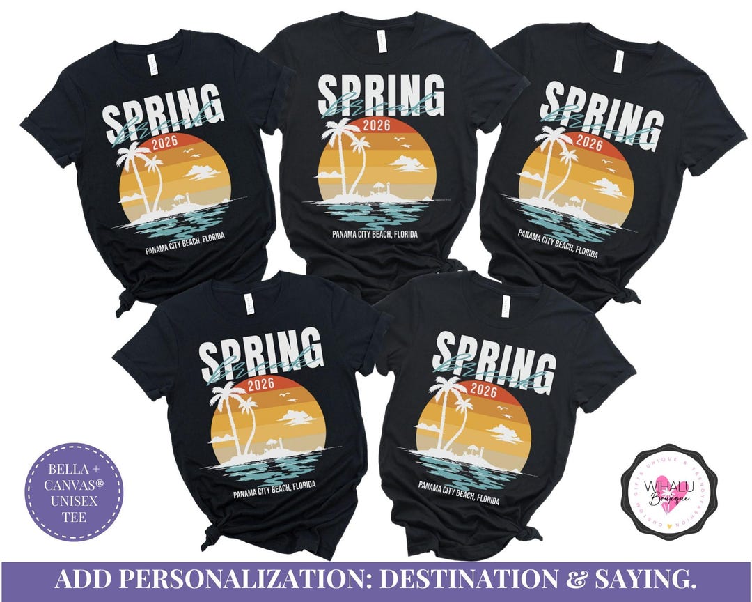 Spring Break 2026 Shirt Personalized Beach Trip Matching Family ...
