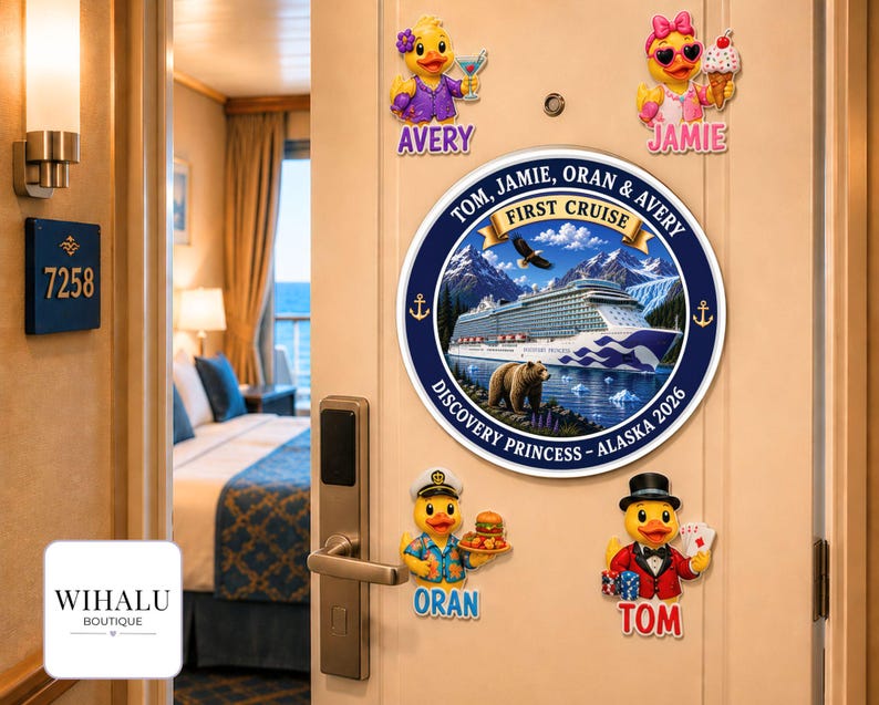 Alaska Cruise Door Magnet Alaskan Cruise Magnet Custom Ship Name Magnet ...